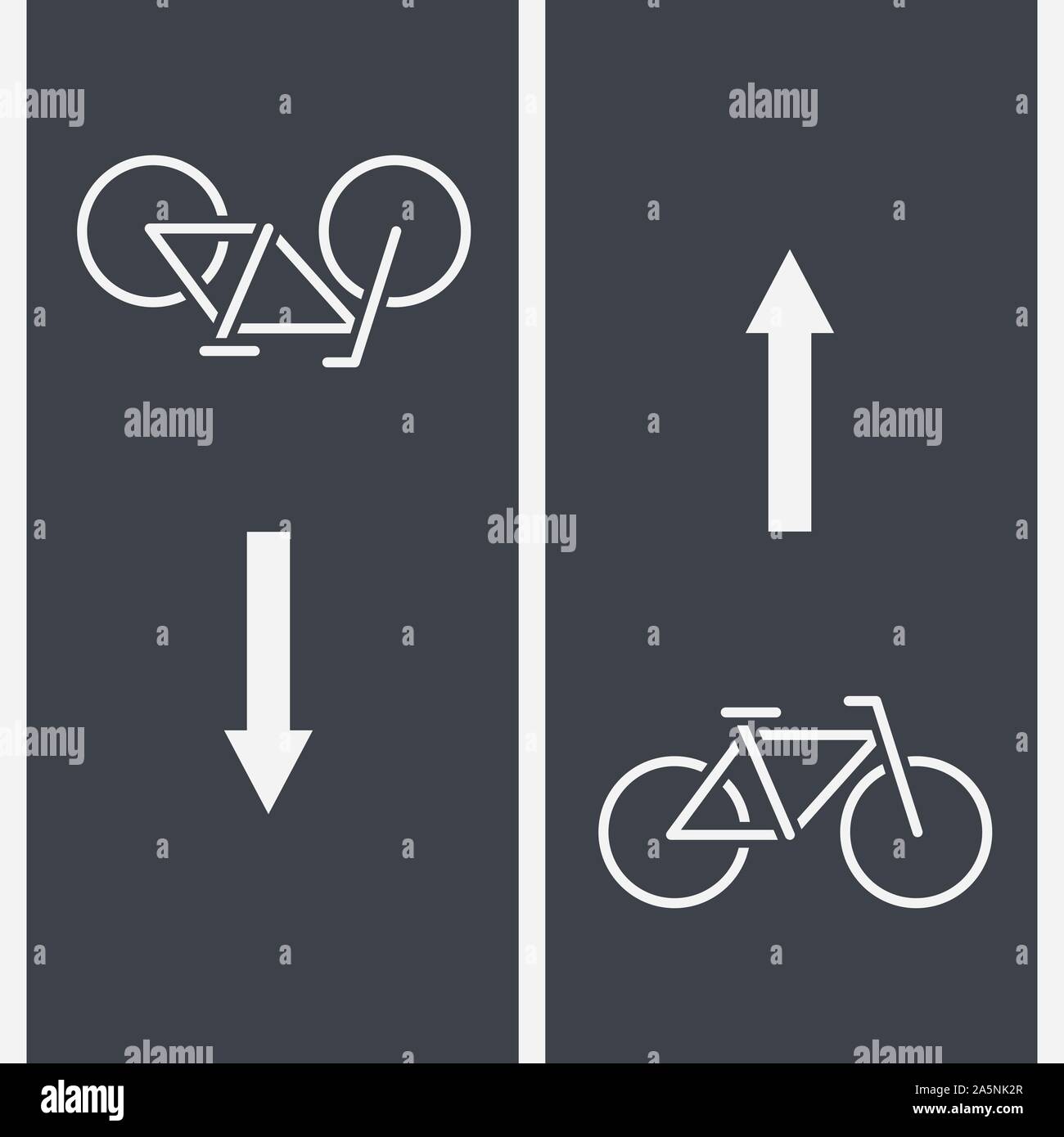 Cycle path road marking Stock Vector Images - Alamy
