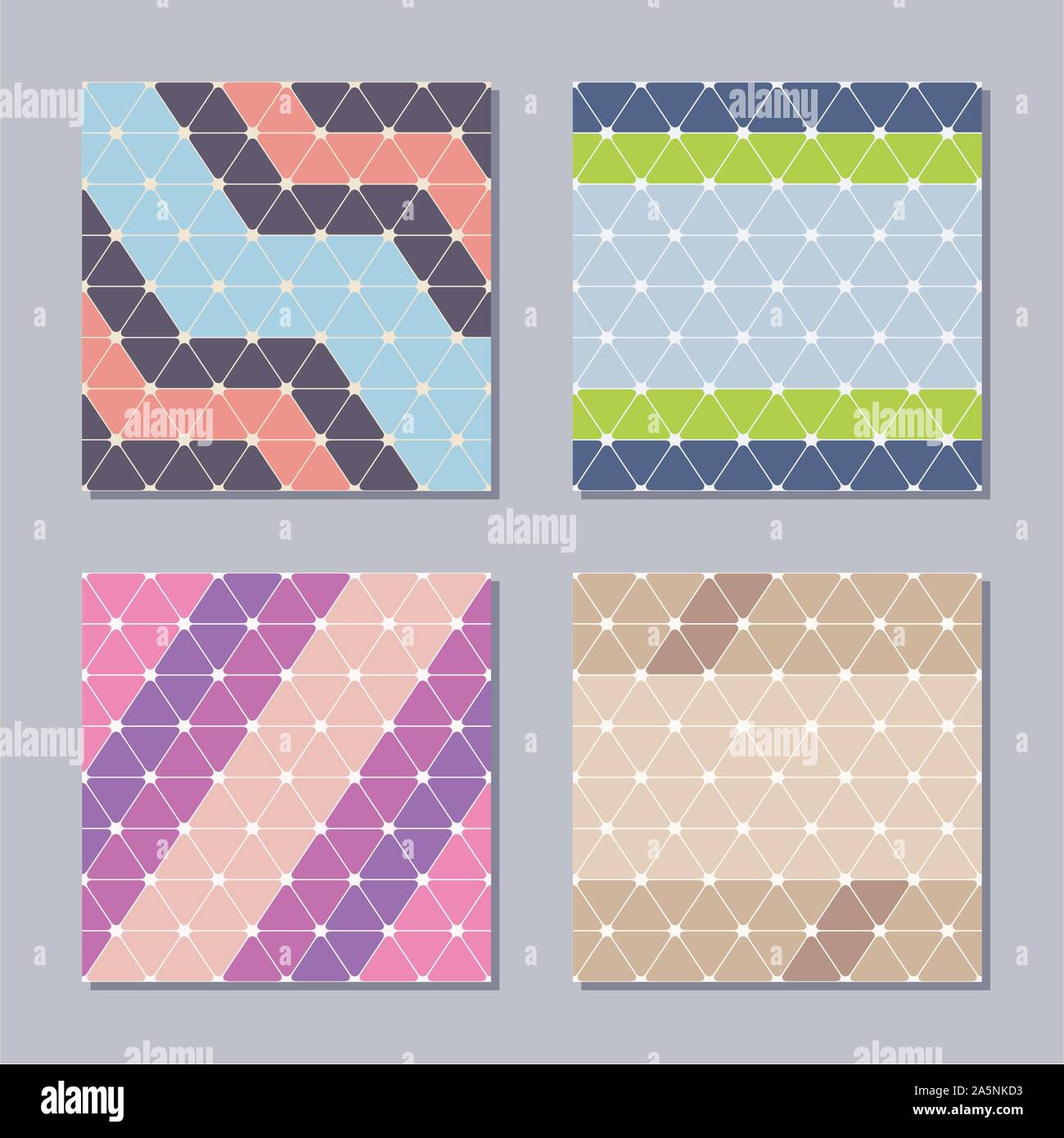 Set of four creative covers. Abstract geometric seamless patterns ...