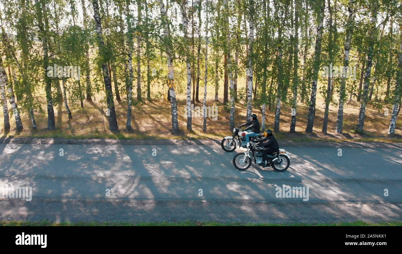 Group of bikes aerial view hi-res stock photography and images - Alamy