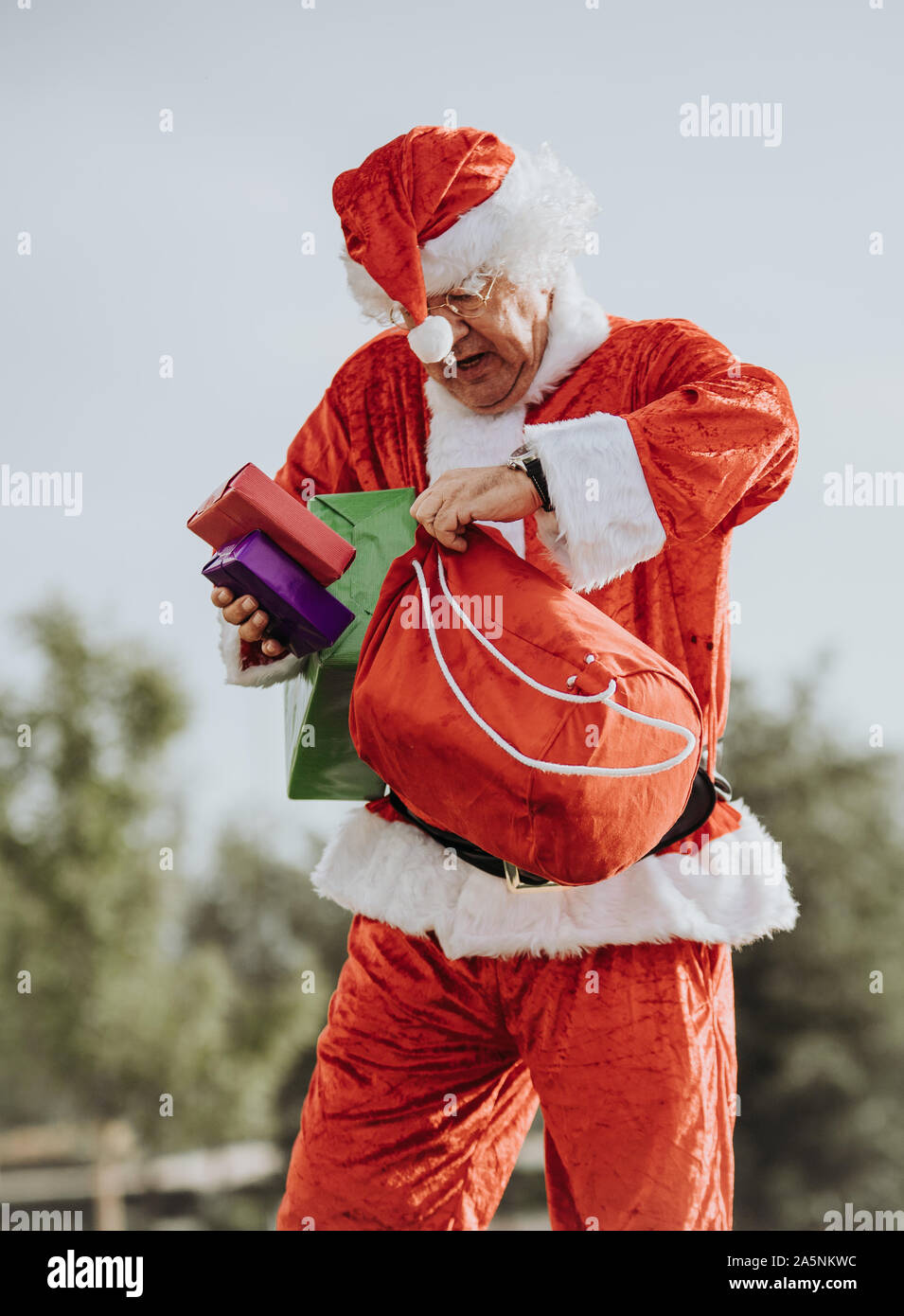 Santa costume without beard hi-res stock photography and images - Alamy