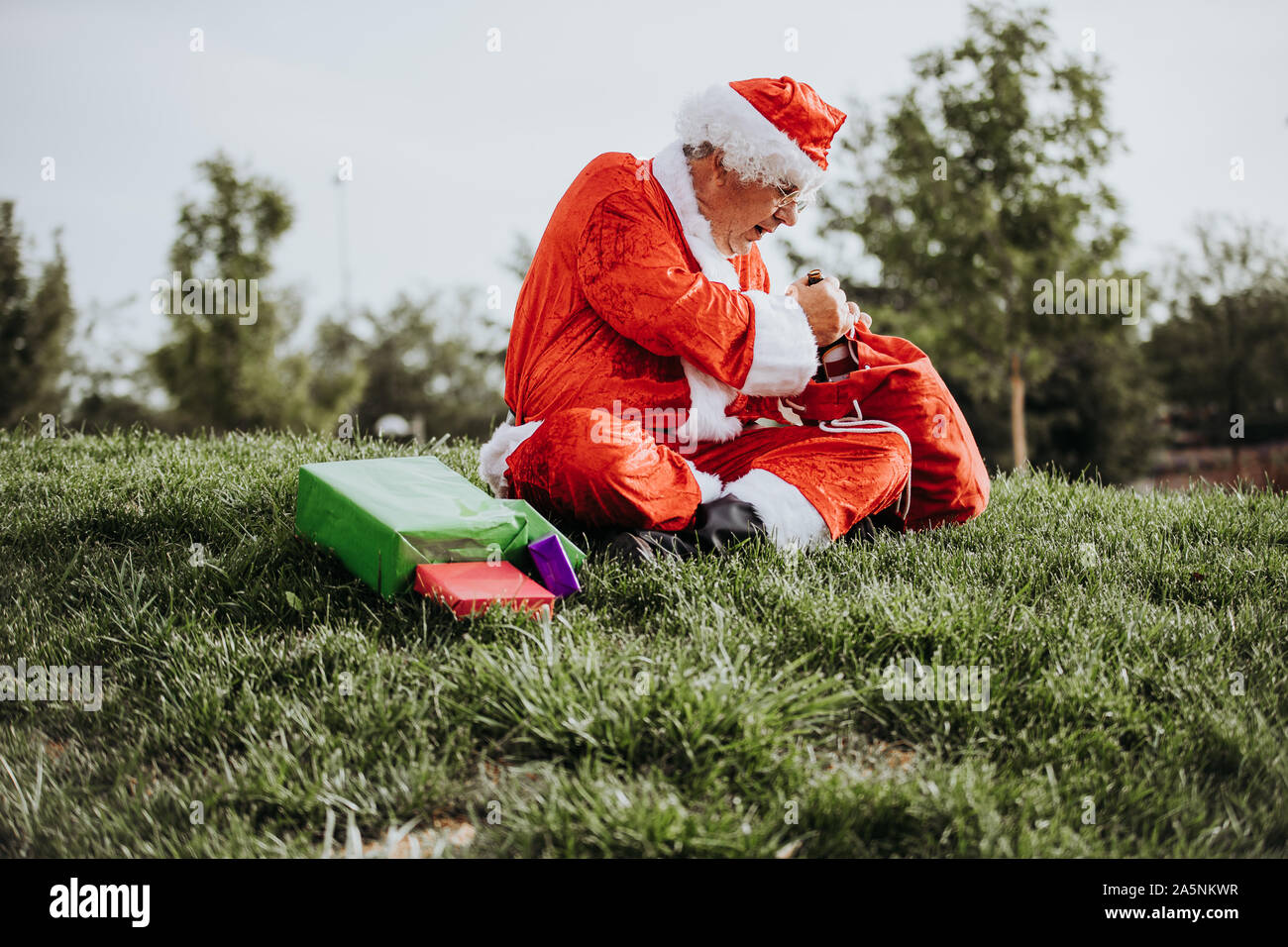 Santa costume without beard hi-res stock photography and images - Alamy