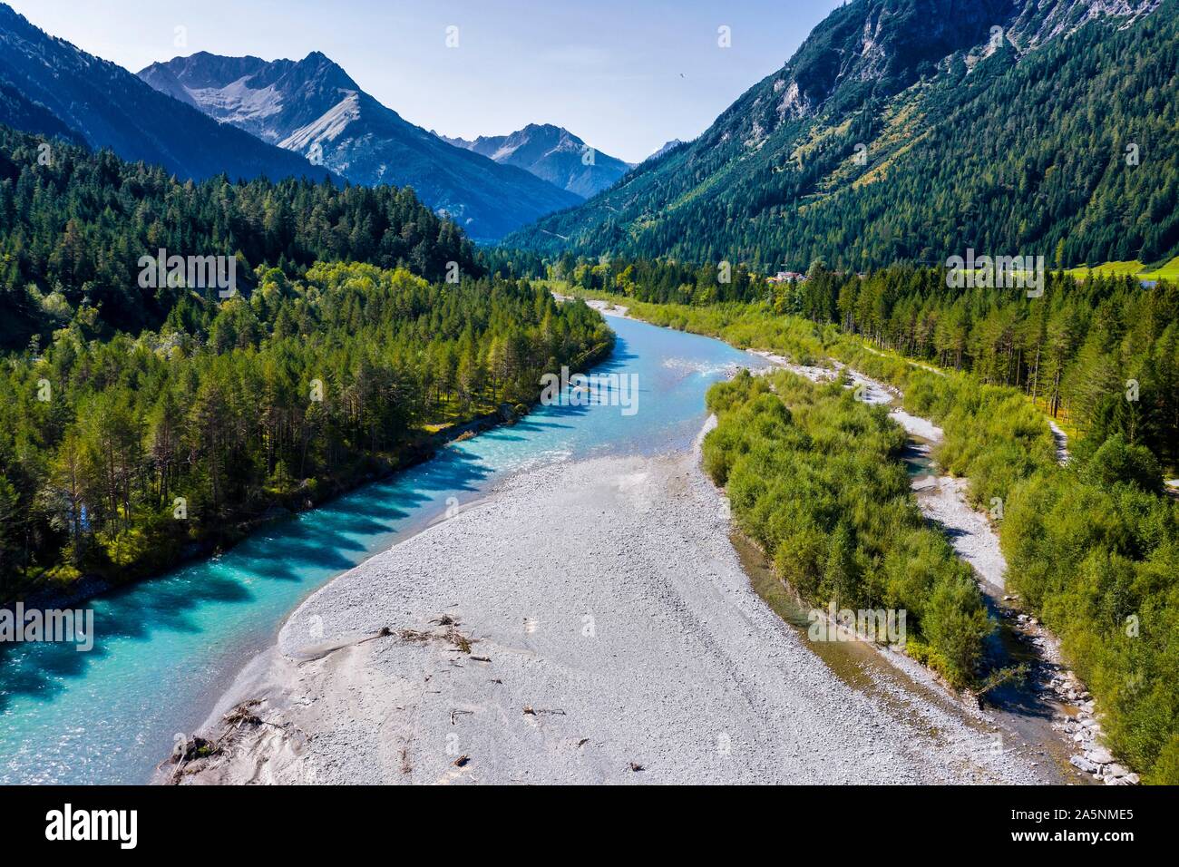 Drone shot, Lech, Lechtal, Tyrol, Austria Stock Photo - Alamy