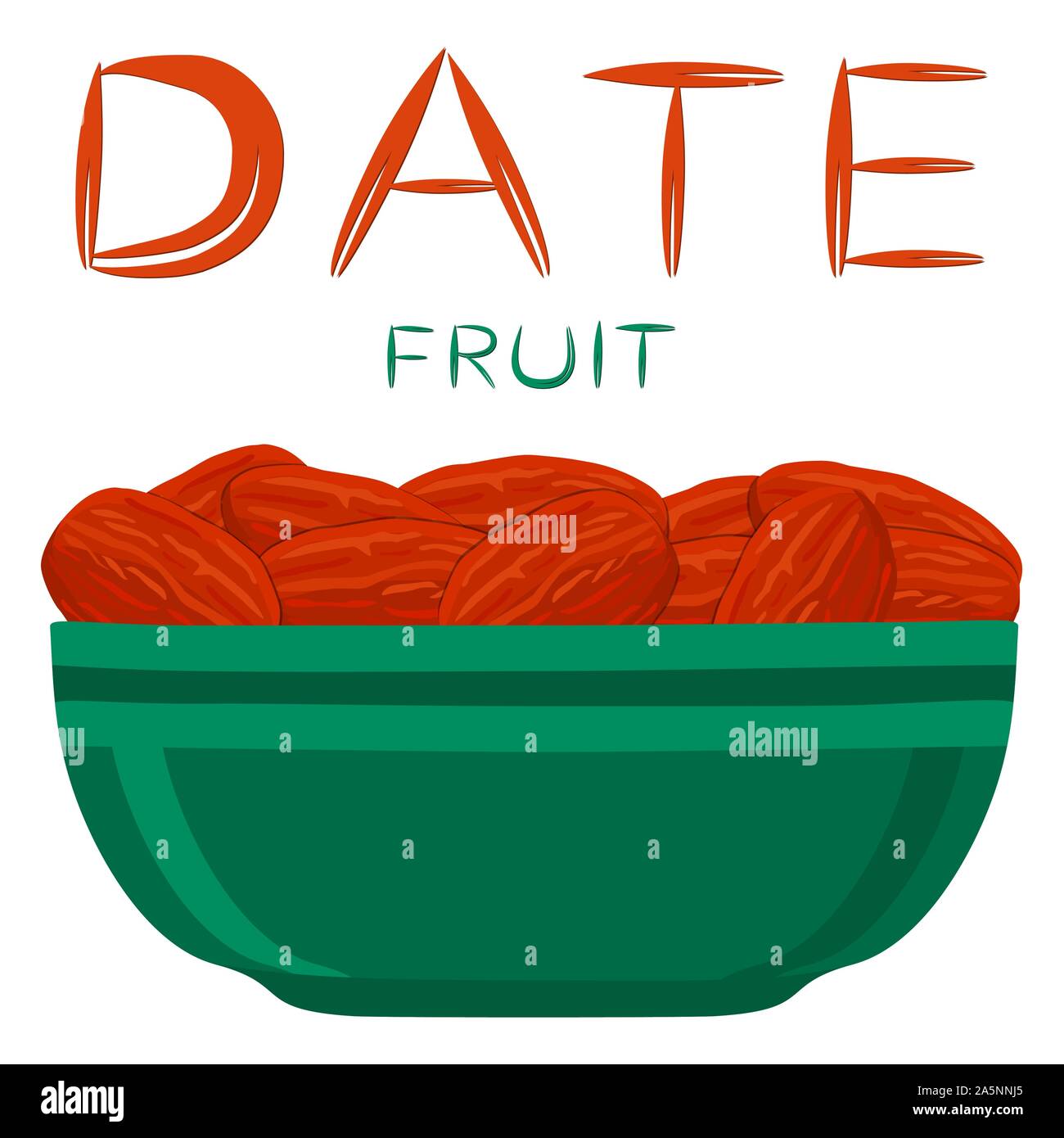 Illustration on theme big colored set different types of date fruit for ...