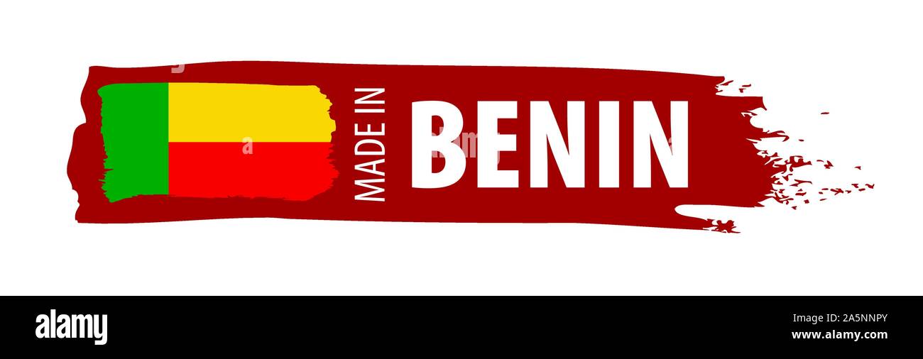Benin flag, vector illustration on a white background Stock Vector ...