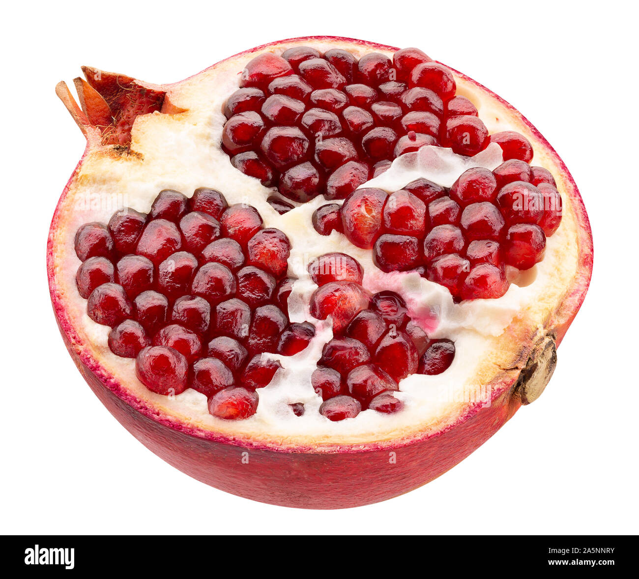 half of pomegranate isolated on a white background Stock Photo - Alamy