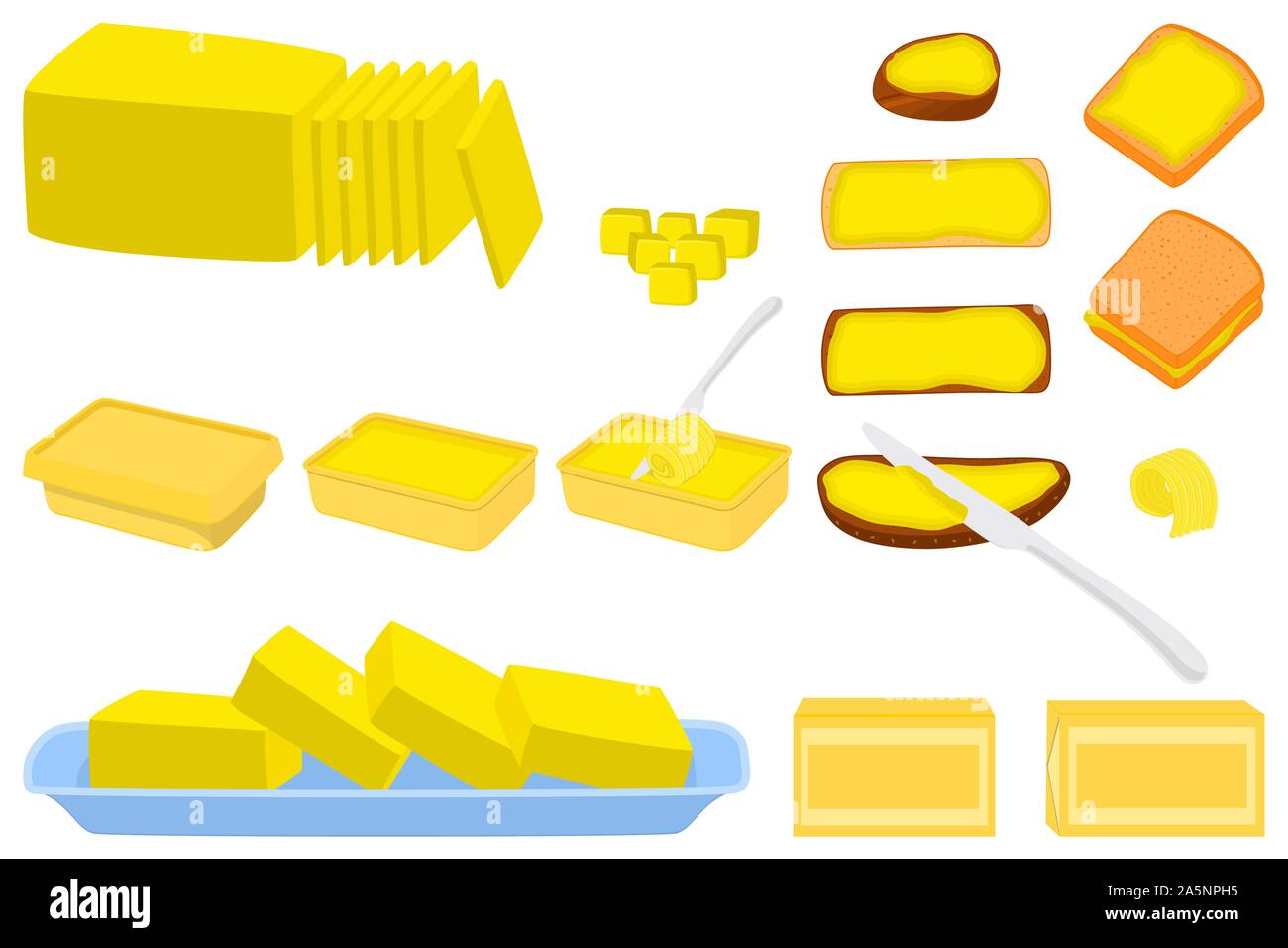 Knife toast butter Stock Vector Images - Alamy
