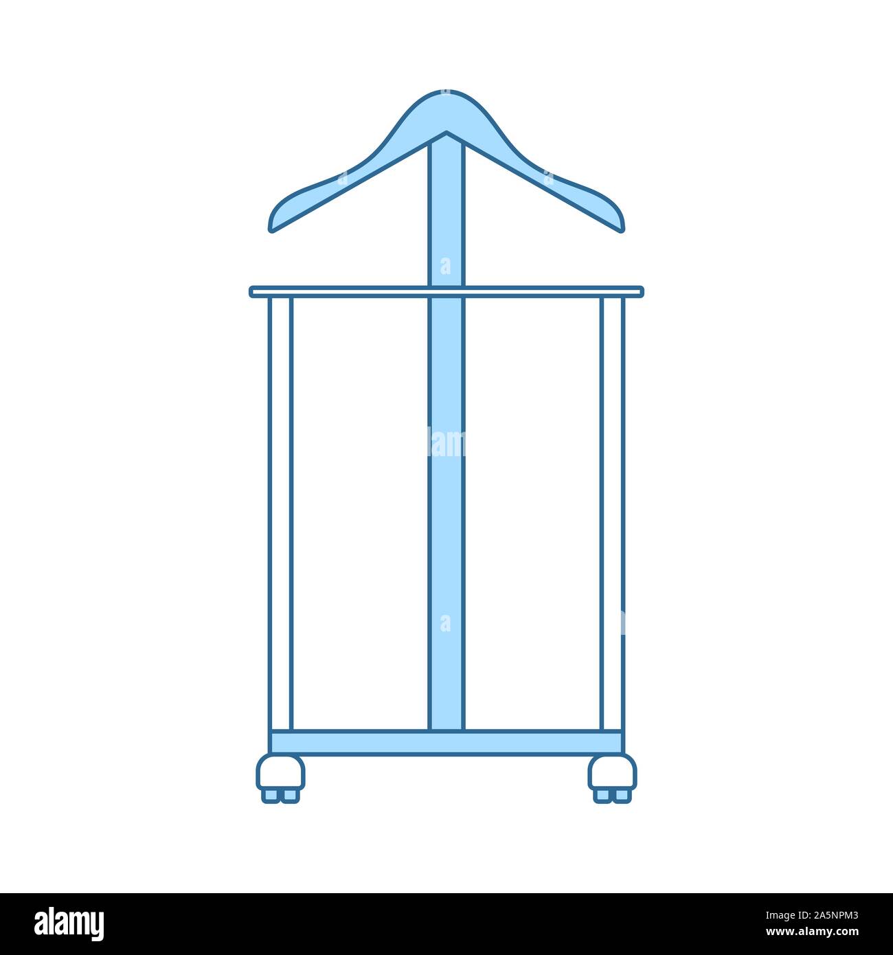 Hanger Stand Icon. Thin Line With Blue Fill Design. Vector Illustration ...