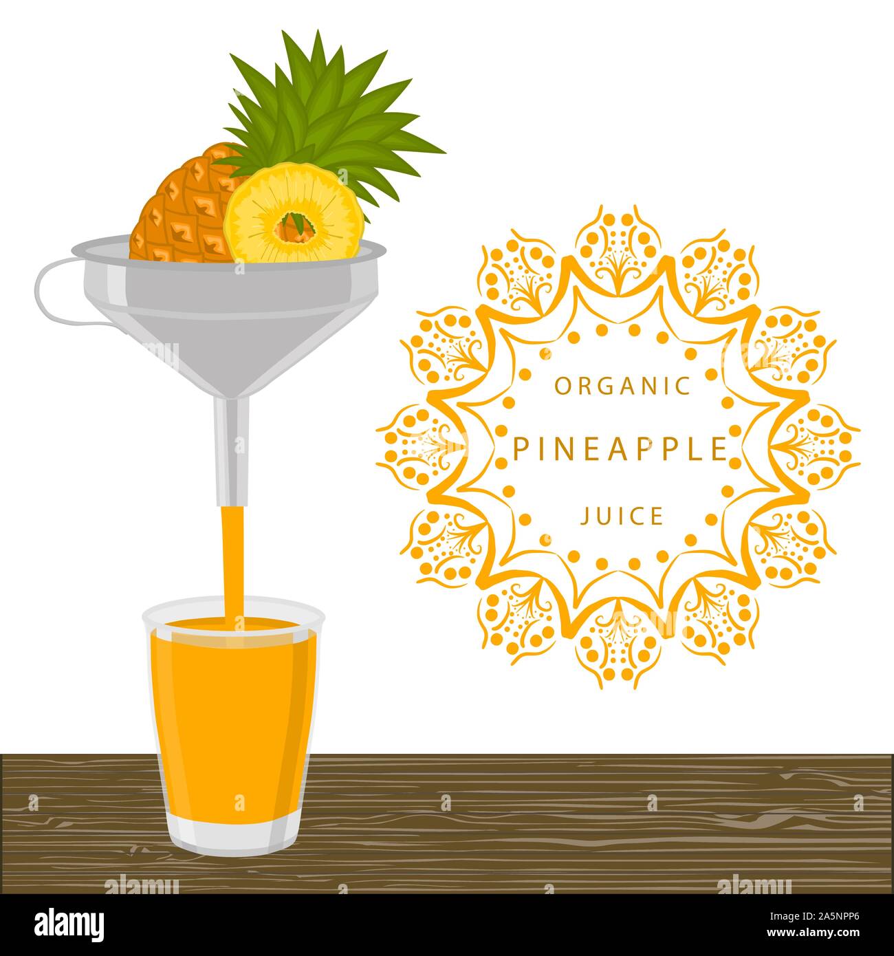 Tasty pineapple on green Stock Vector Images - Alamy