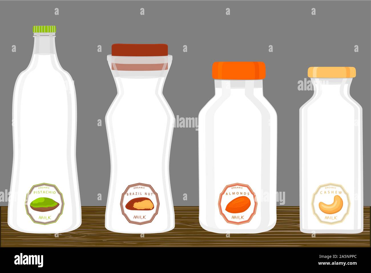 Illustration on theme big set different types chilled milk, dairy ... Illustration on theme big set different types chilled milk, dairy ...