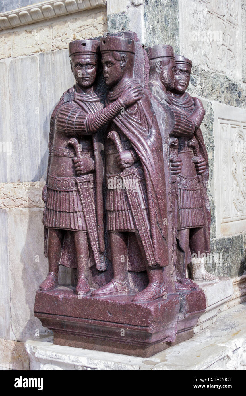 Portrait of the Four Tetrarchs, porphyry statue c AD300, Basilica of ...