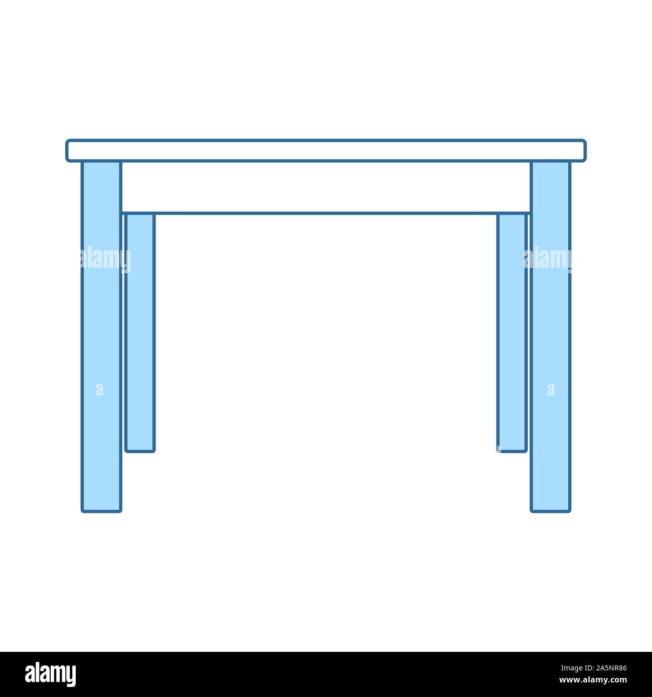 Dinner Table Icon. Thin Line With Blue Fill Design. Vector Illustration ...