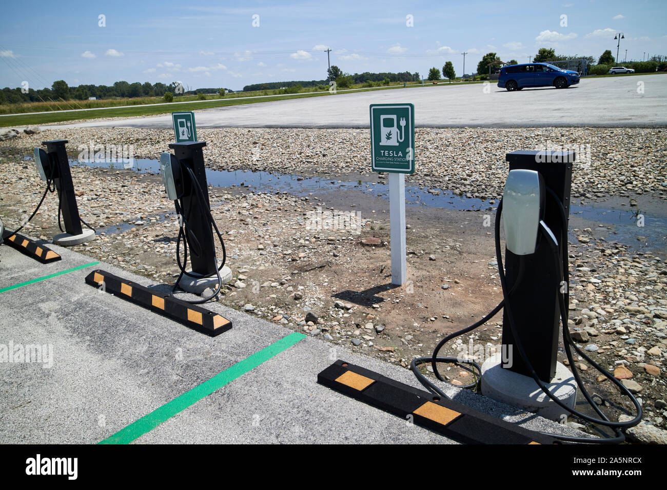 tesla ev charging point indiana USA Stock Photo - Alamy