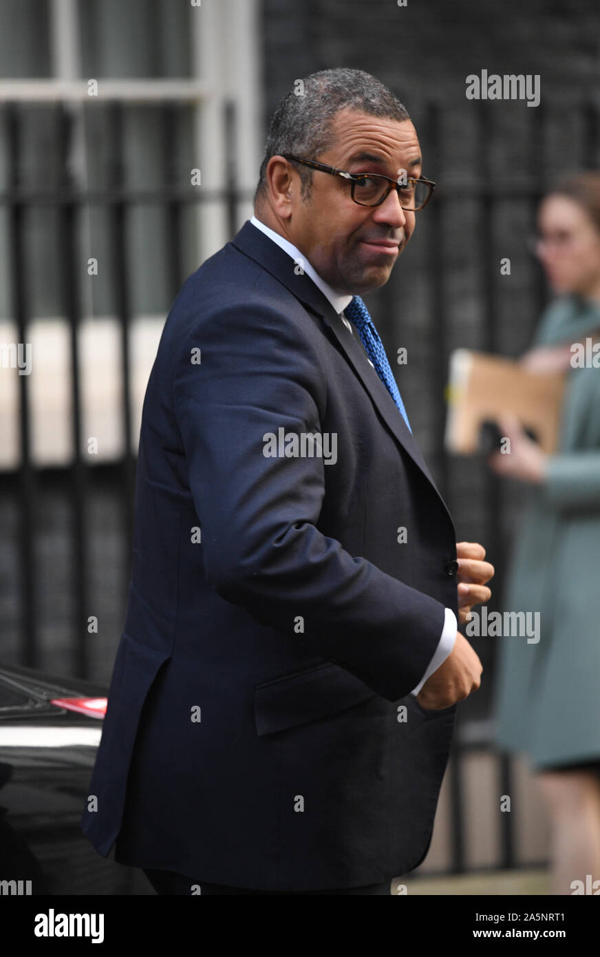 Minister without Portfolio and Party Chair James Cleverly arriving for a Cabinet meeting in ...
