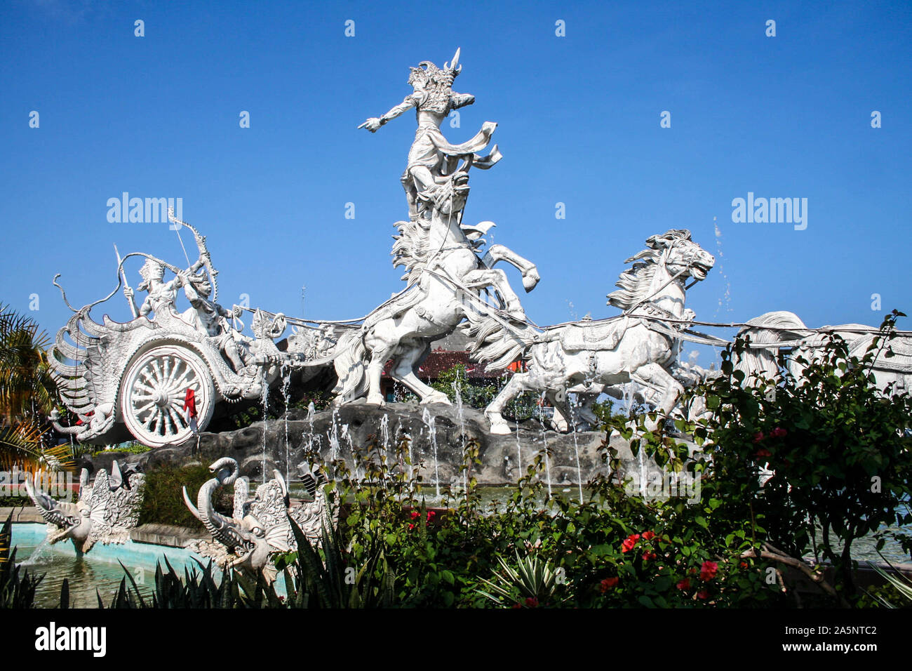 Statues and monuments around Bali including the Satria Gatotkaca Statue ...
