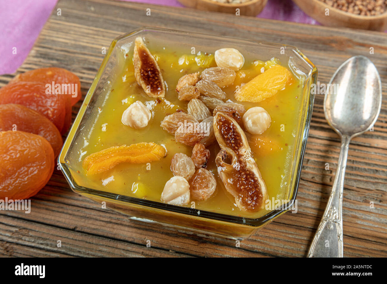 Traditional Turkish dessert ashure, close-up (Noah's Pudding Stock ...