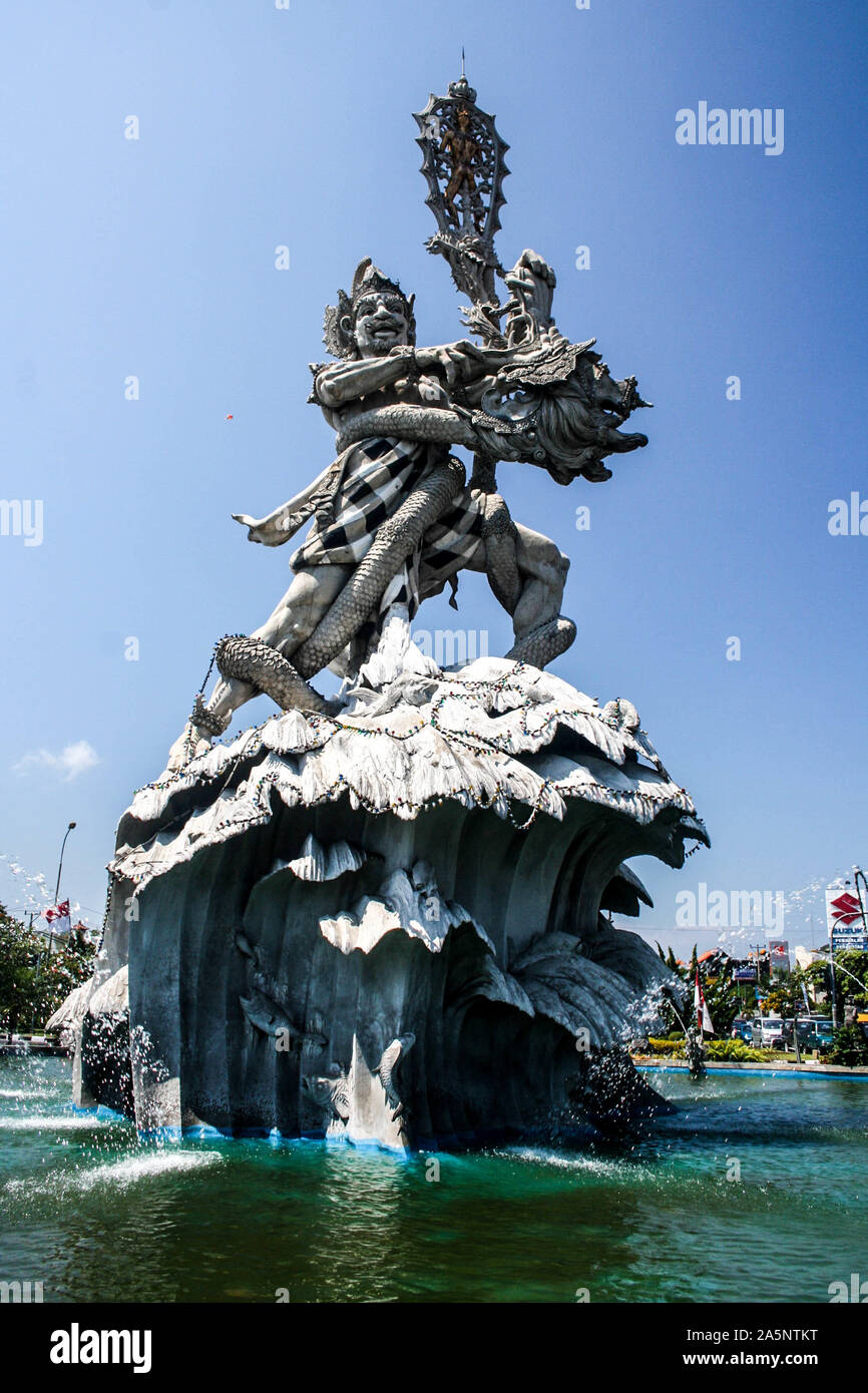 Statues and monuments around Bali including the Satria Gatotkaca Statue ...
