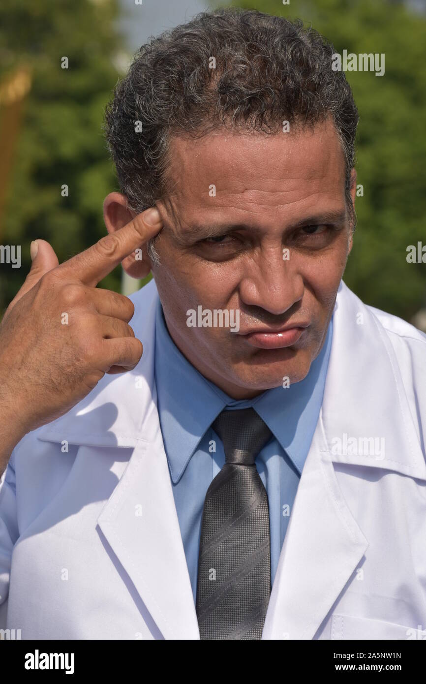 Insane Male Doctor Wearing Lab Coat Stock Photo - Alamy