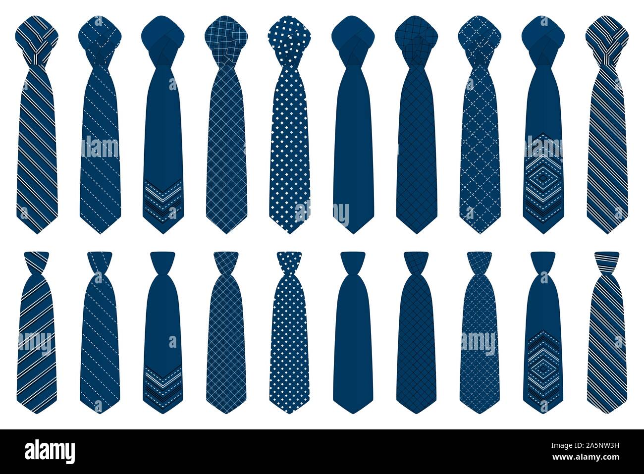 Illustration on theme big set ties different types, neckties various ...