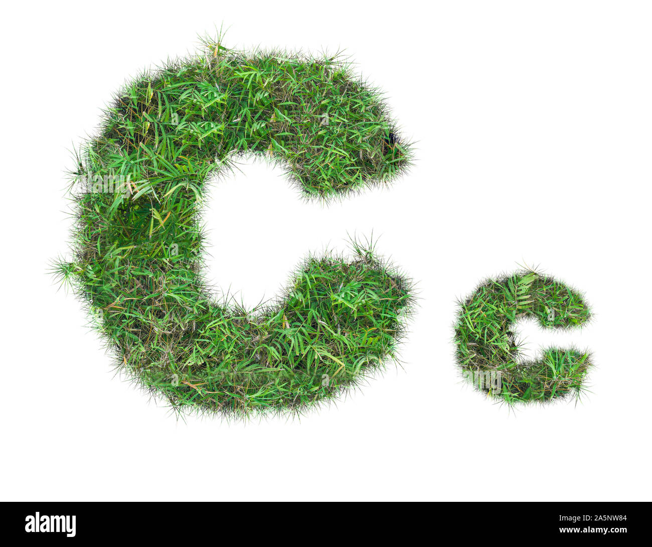 letter C on green grass isolated on over white background Stock Photo ...