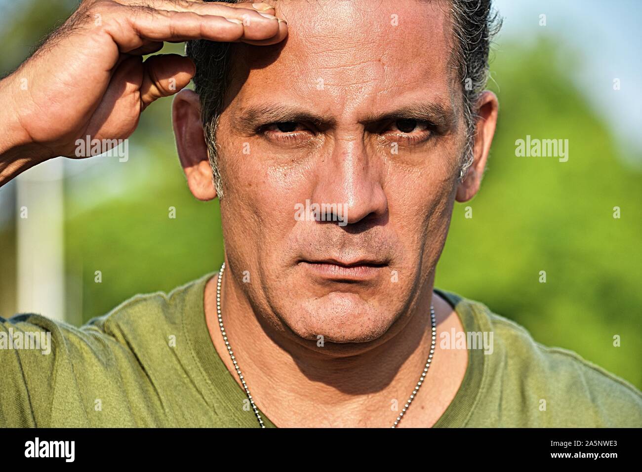 An Enlisted Male Soldier Saluting Stock Photo - Alamy