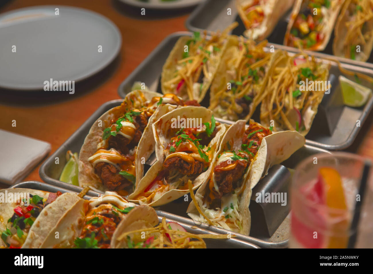 Platter of delicious Mexican tacos Stock Photo - Alamy