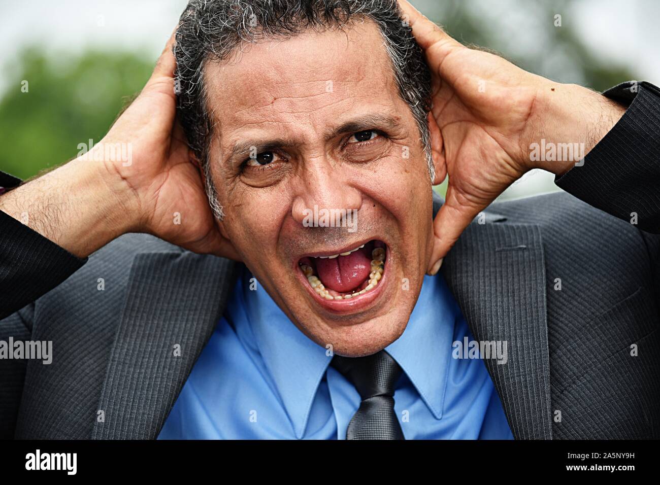 Business Man Under Stress Stock Photo - Alamy