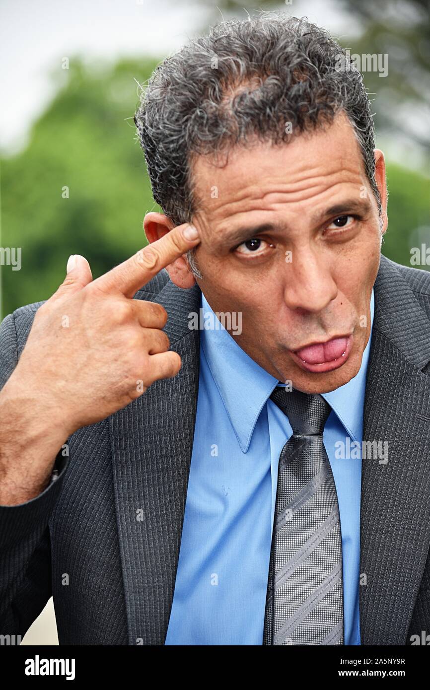 An Idiotic Young Businessman Stock Photo - Alamy