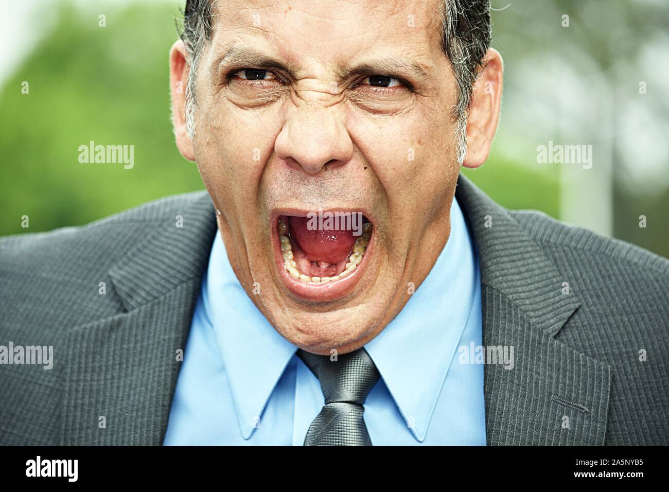 Stressed Business Man Wearing Suit Stock Photo - Alamy