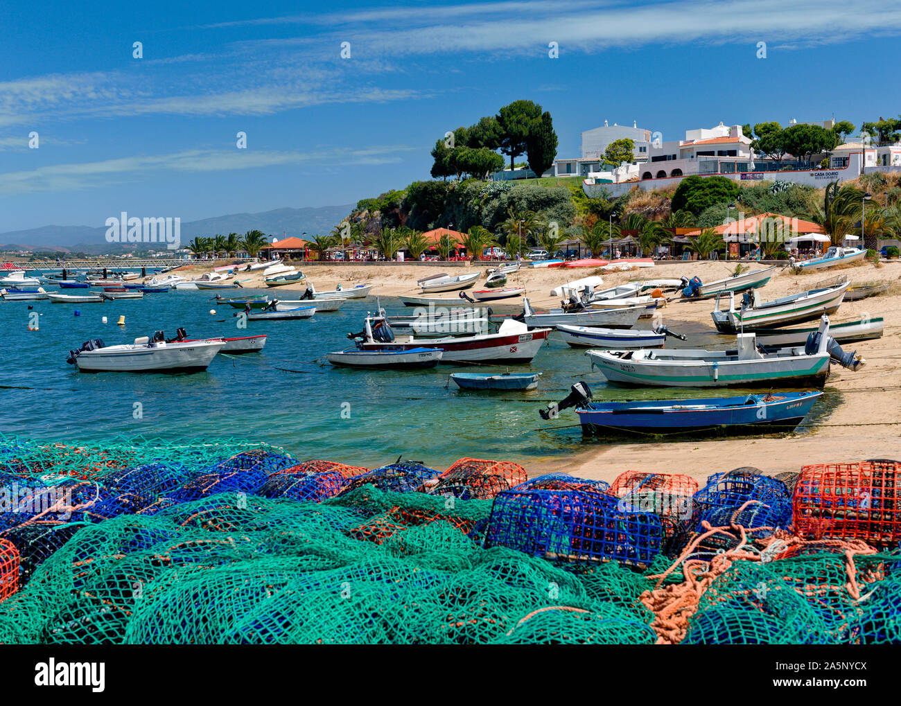 Fishing boats in Alvor harbour Stock Photo - Alamy