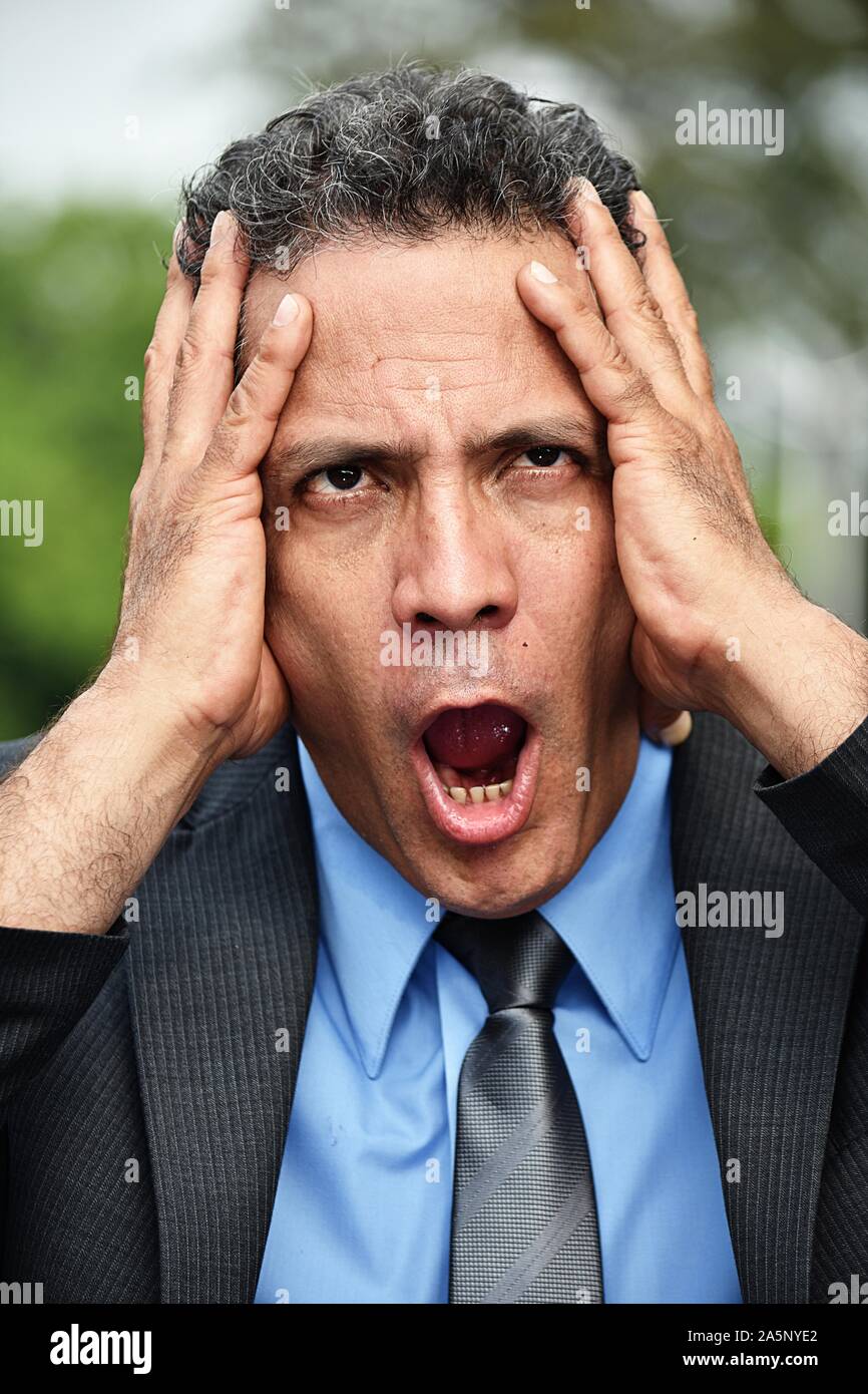 Stressed Adult Business Man Wearing Suit Stock Photo - Alamy