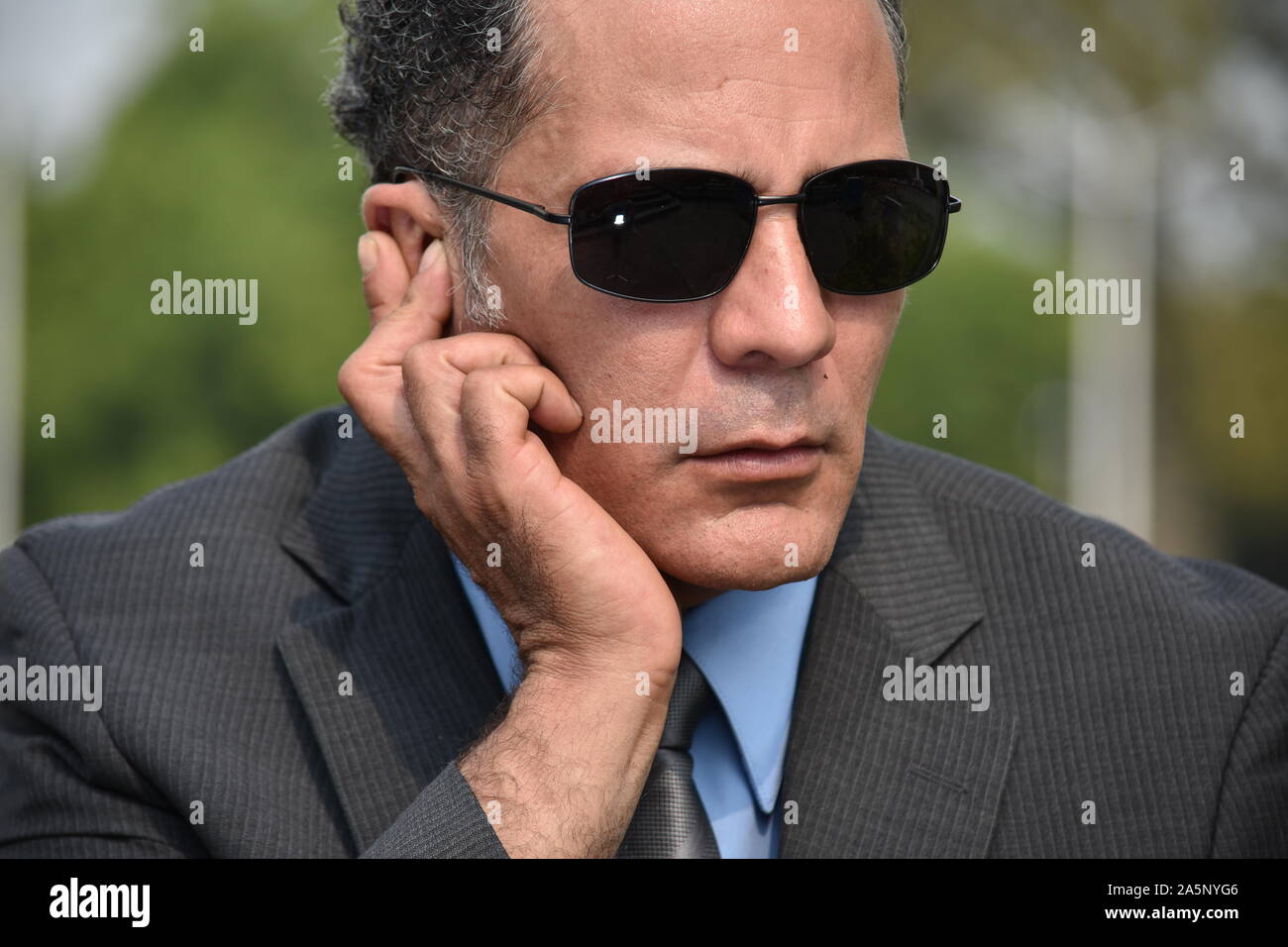 Security Guard Staring Wearing Business Suit Stock Photo - Alamy
