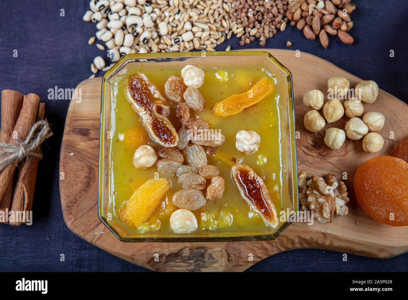 Traditional Turkish dessert ashure, close-up (Noah's Pudding Stock ...