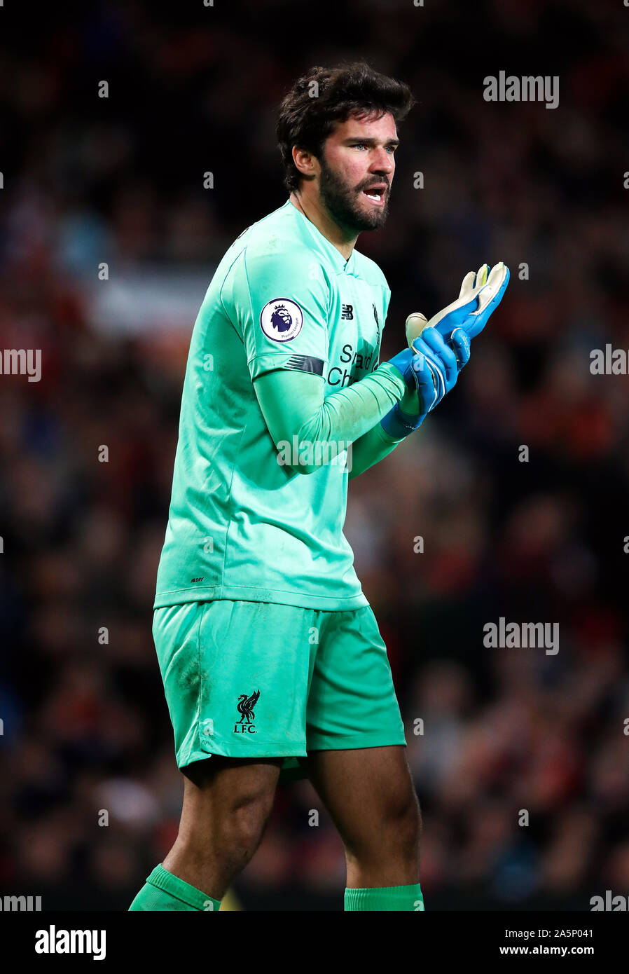 Liverpool goalkeeper Alisson during the Premier League match at Old ...