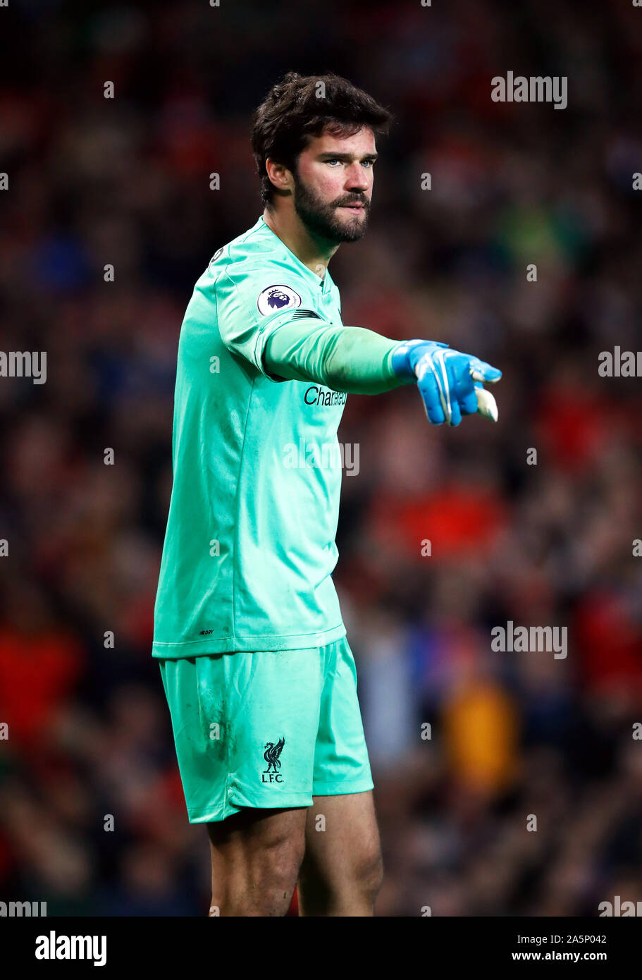 Liverpool goalkeeper Alisson during the Premier League match at Old ...
