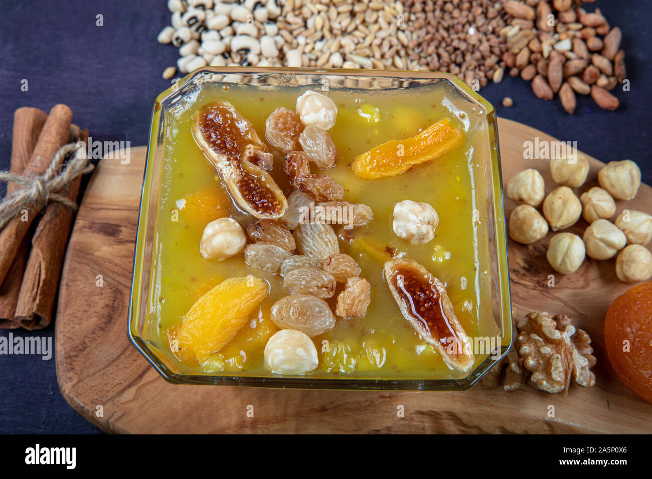 Traditional Turkish dessert ashure, close-up (Noah's Pudding Stock ...