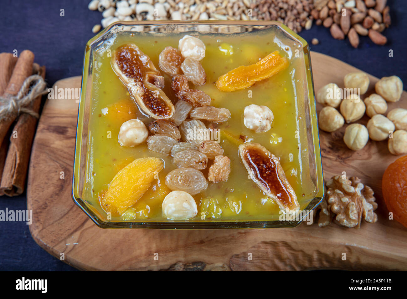 Traditional Turkish dessert ashure, close-up (Noah's Pudding Stock ...