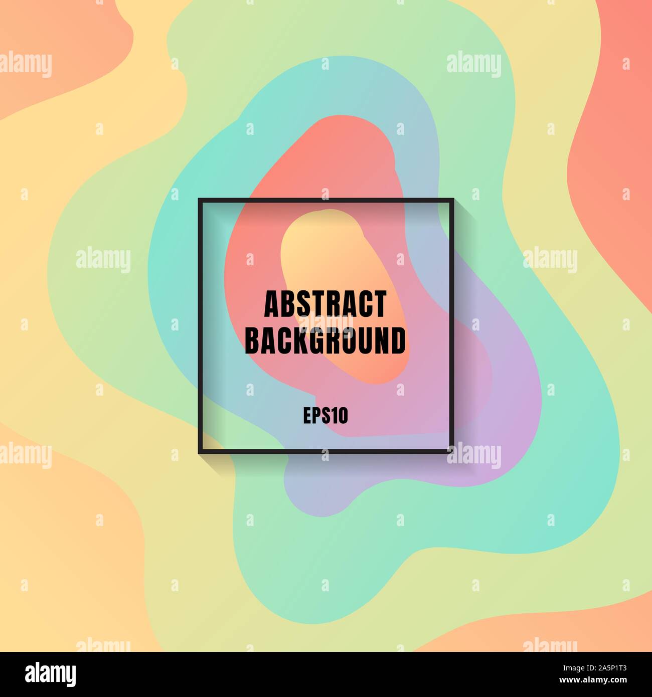 Abstract fluid pattern pastels color background with black frame ...