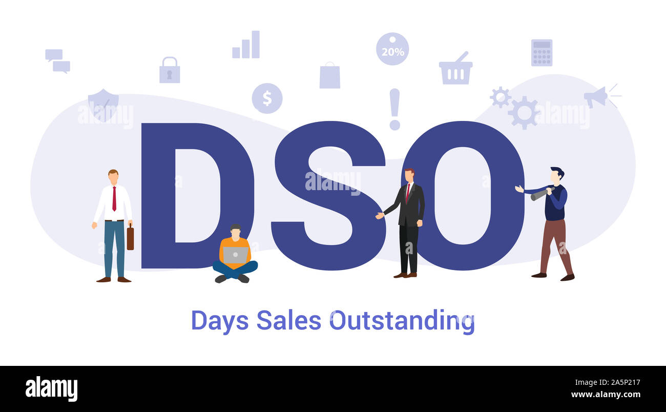 dso days sales outstanding concept with big word or text and team ...