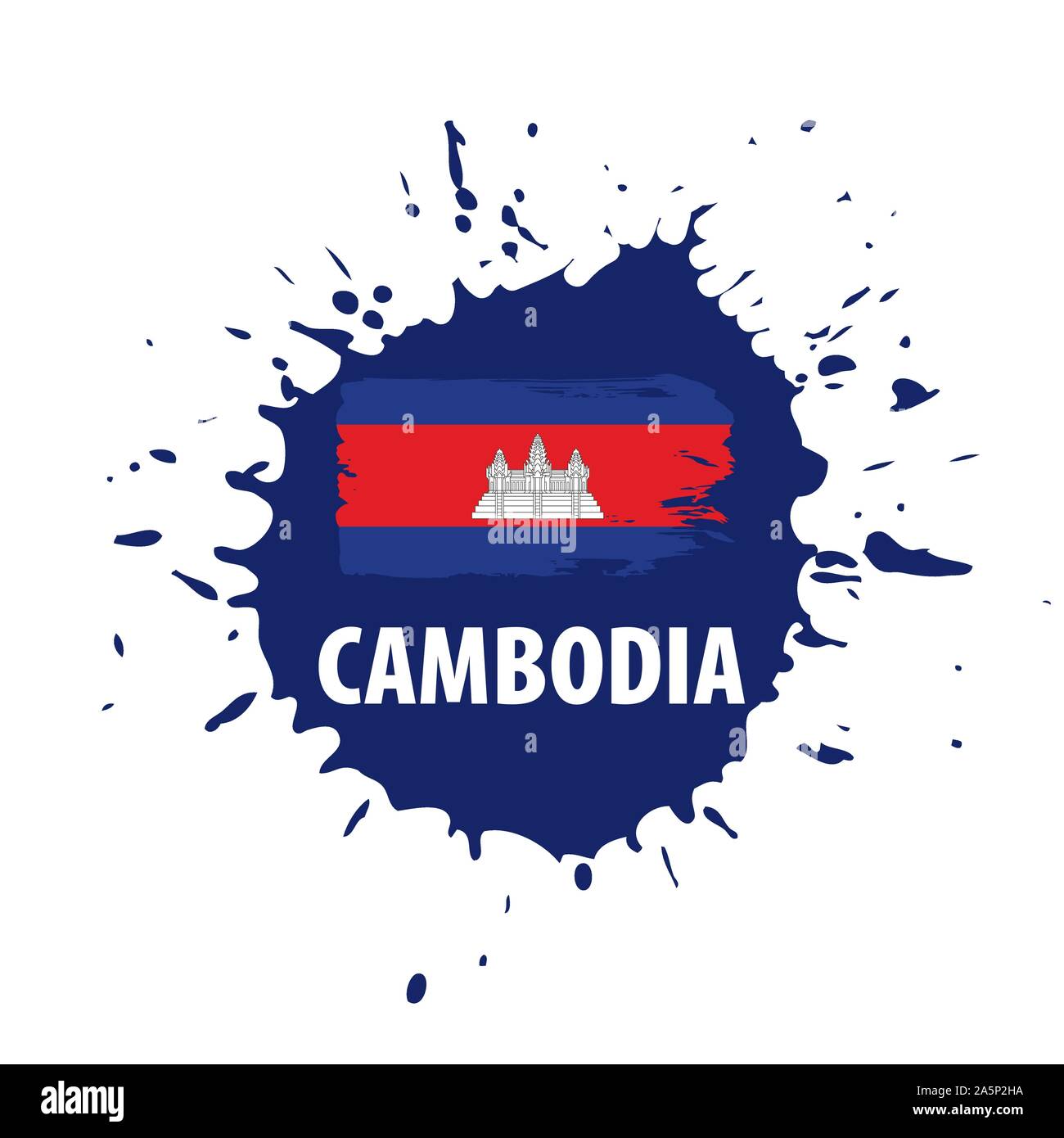 Cambodia flag, vector illustration on a white background Stock Vector ...