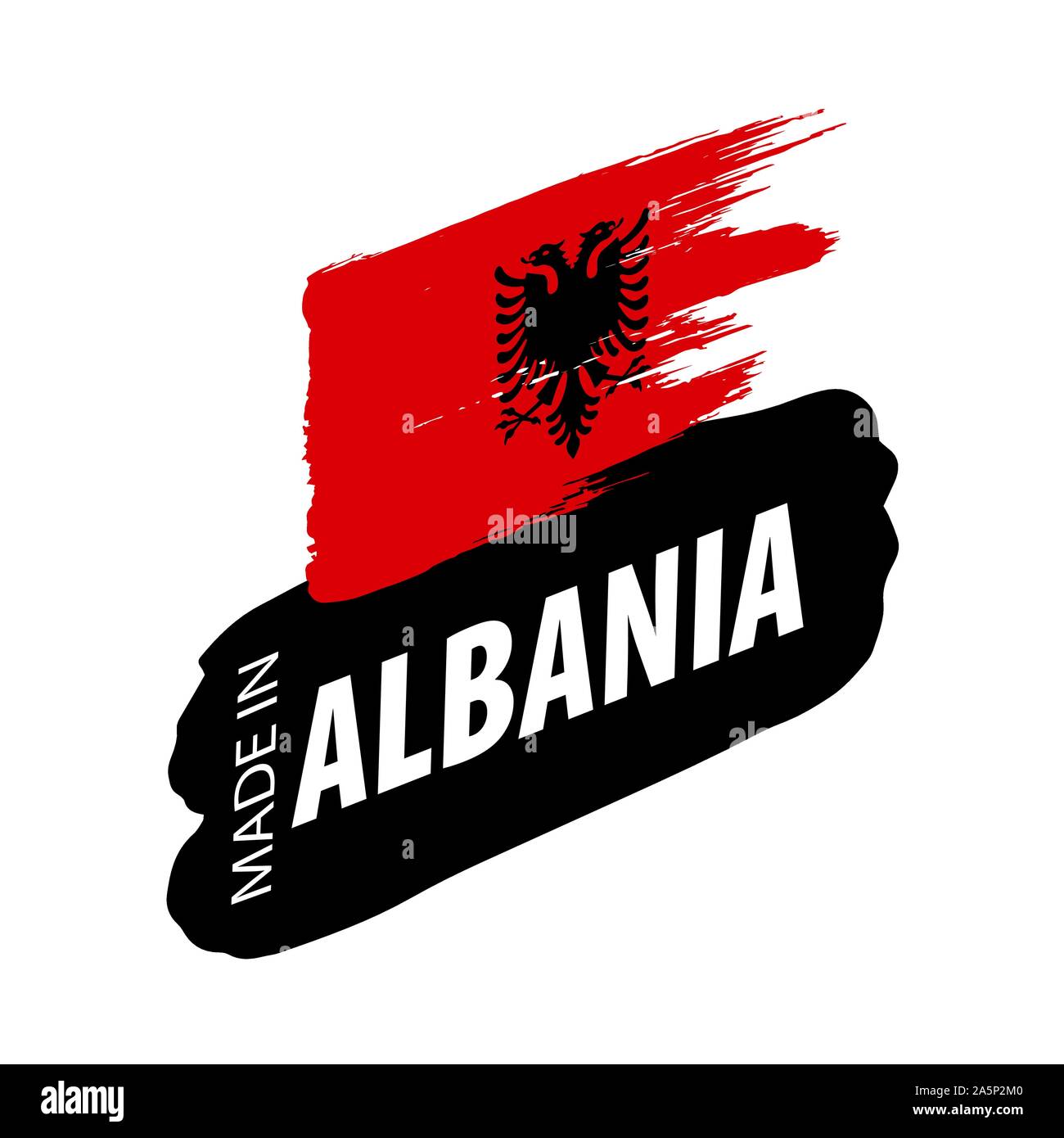 Albania flag, vector illustration on a white background Stock Vector ...