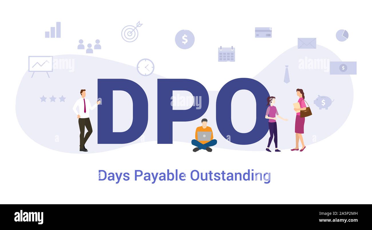 dpo days payable outstanding concept with big word or text and team ...