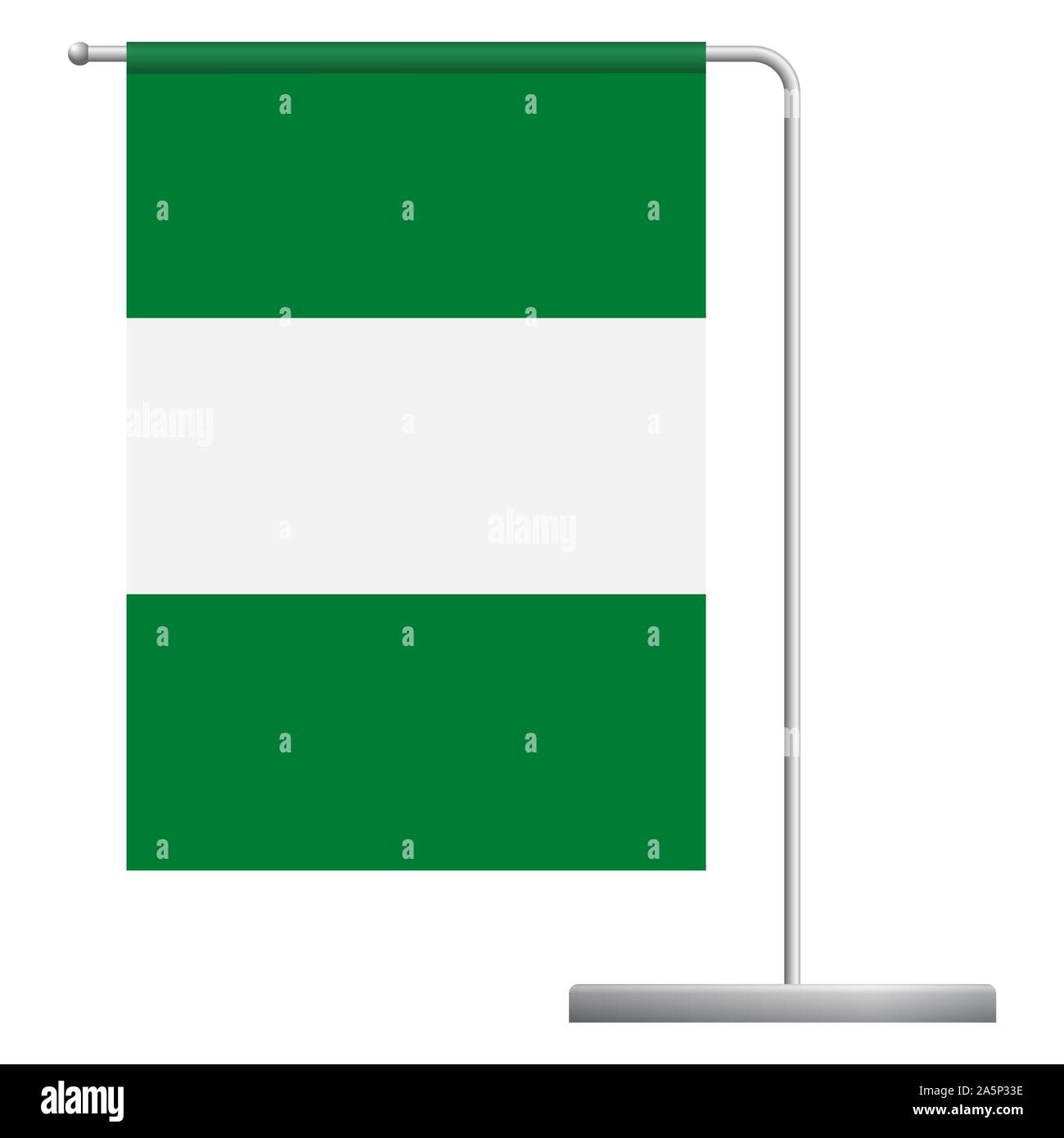 Nigeria table flag. Metal flagpole. National flag of Nigeria ...