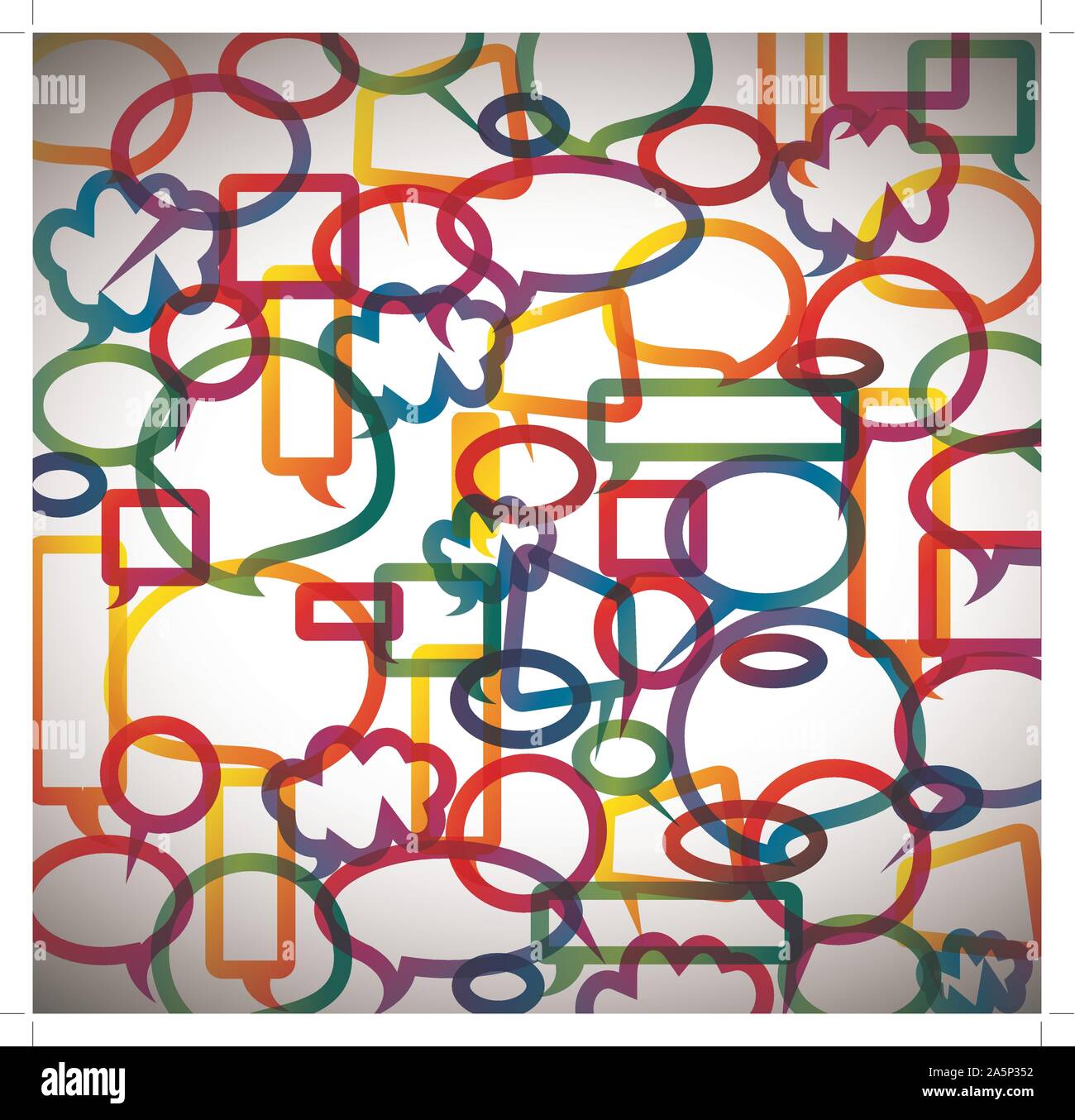 Colorful background made from speech bubbles with colored borders Stock ...