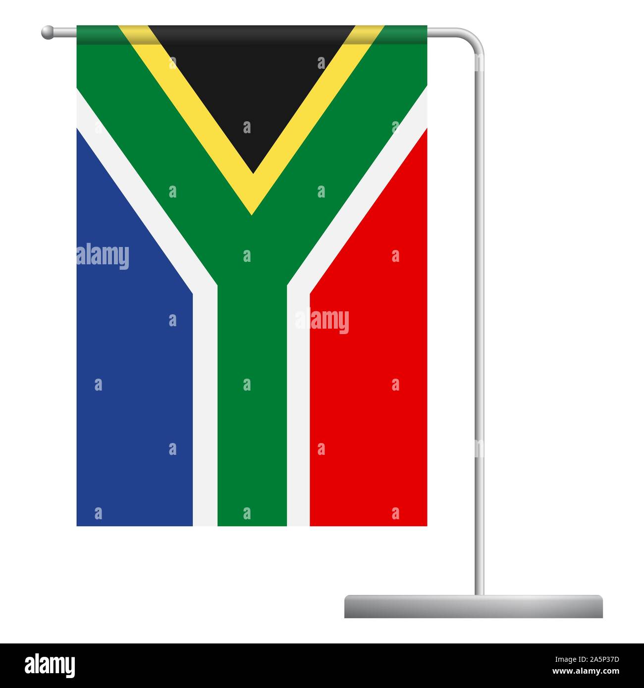 South Africa table flag. Metal flagpole. National flag of South Africa ...