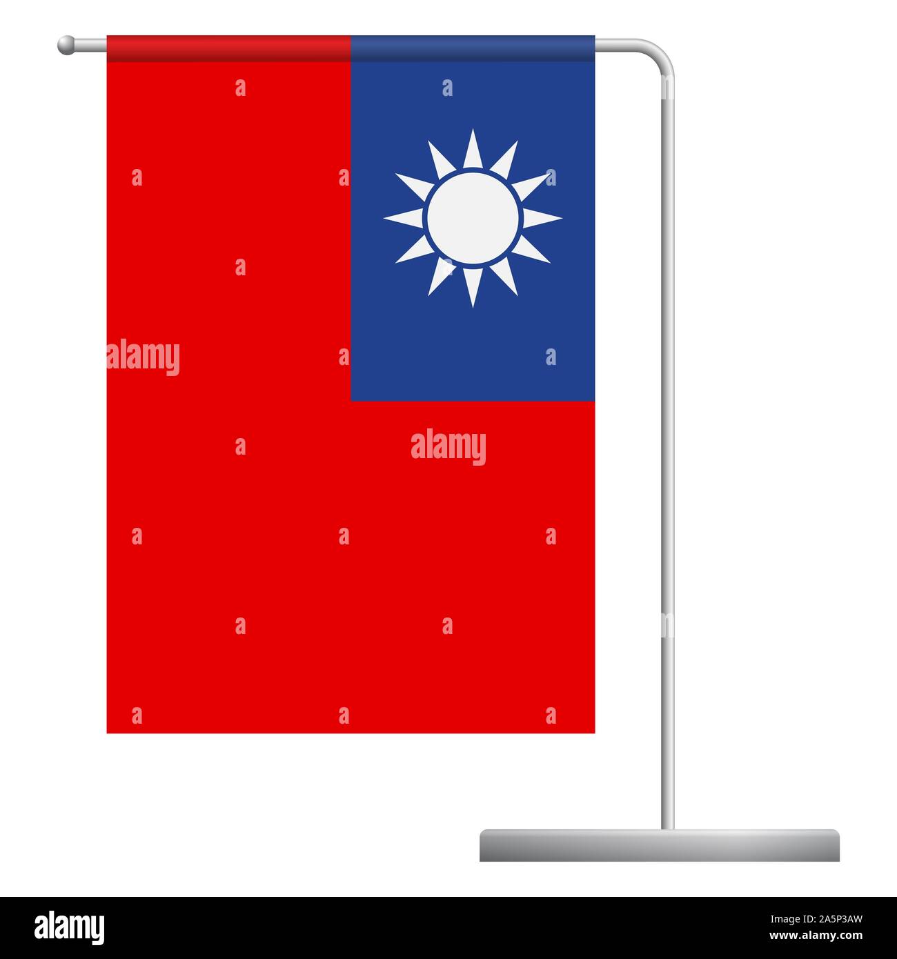 Taiwan table flag. Metal flagpole. National flag of Taiwan illustration ... Taiwan table flag. Metal flagpole. National flag of Taiwan illustration ...