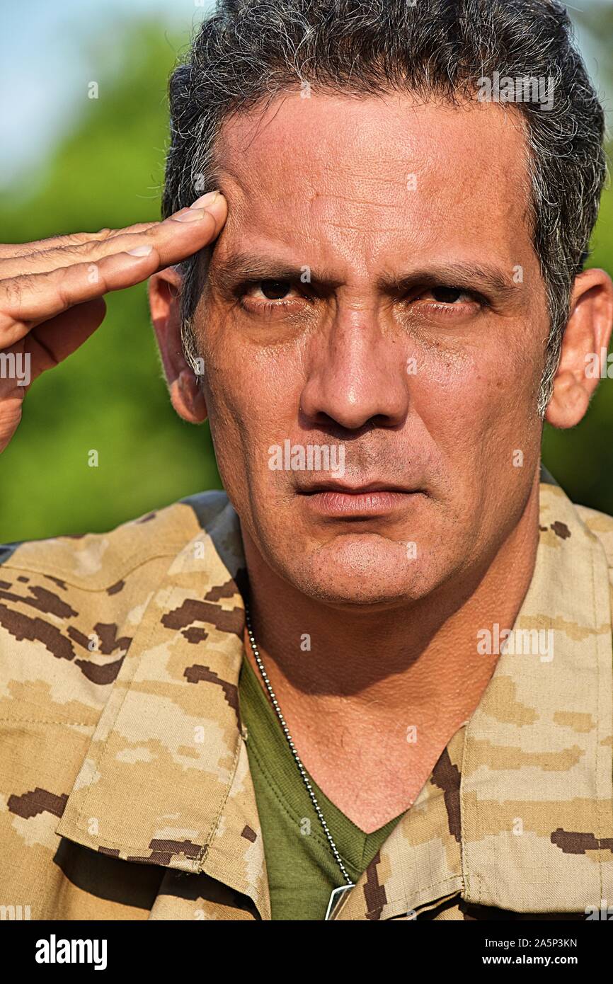Male Soldier Saluting Stock Photo - Alamy