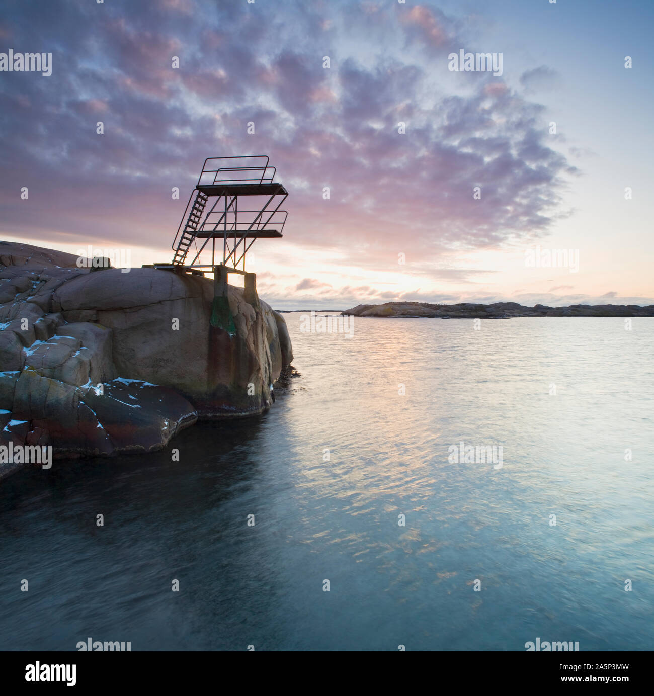 Diving platform on sea coast Stock Photo - Alamy