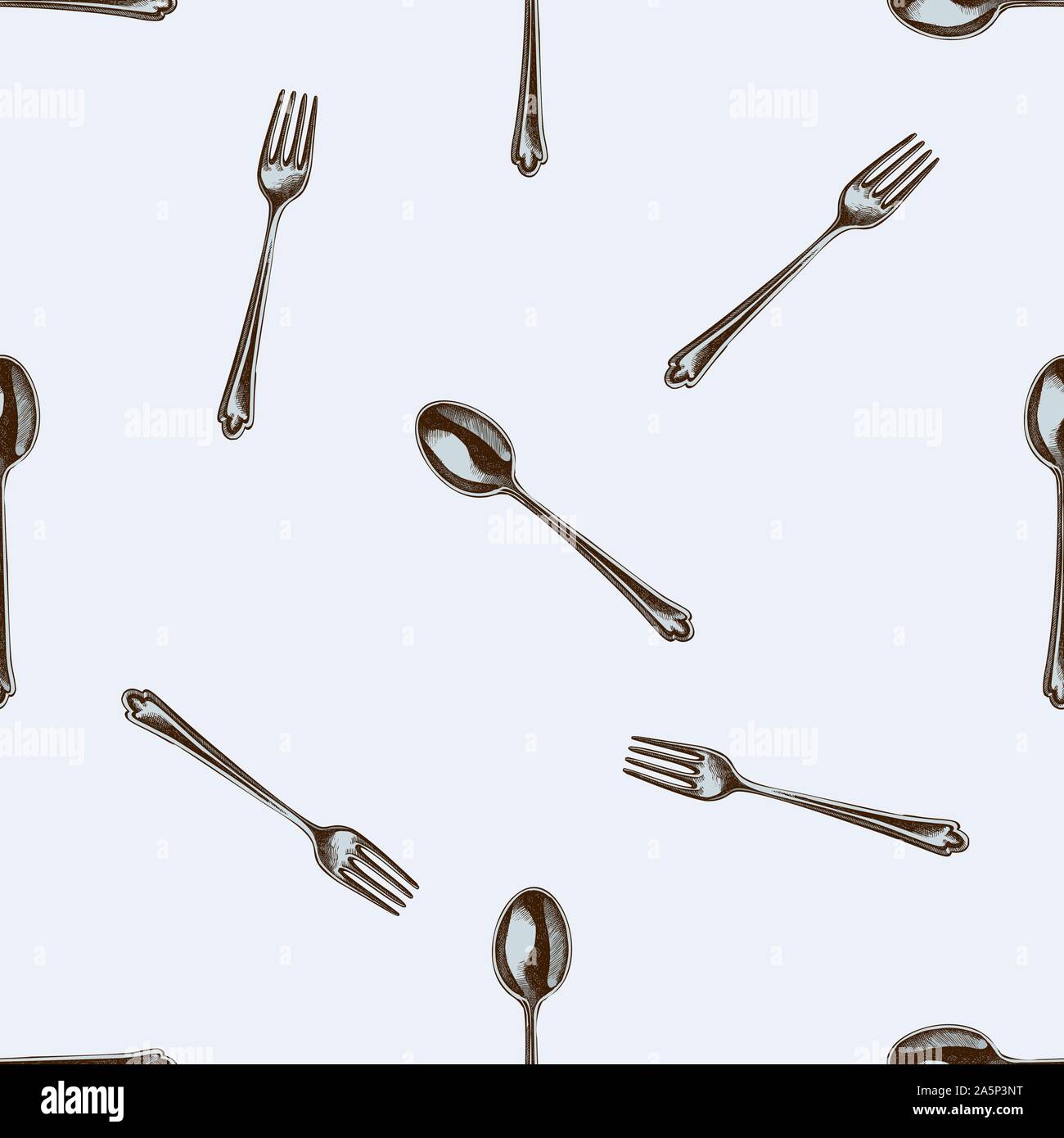 Silver spoon handle Stock Vector Images - Alamy