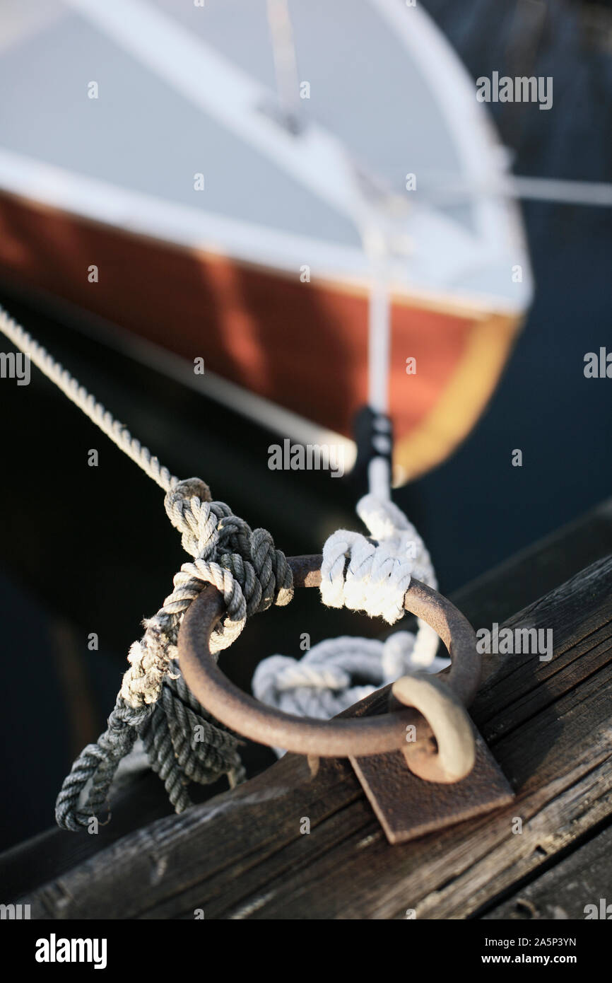 Mooring ring on jetty hi-res stock photography and images - Alamy
