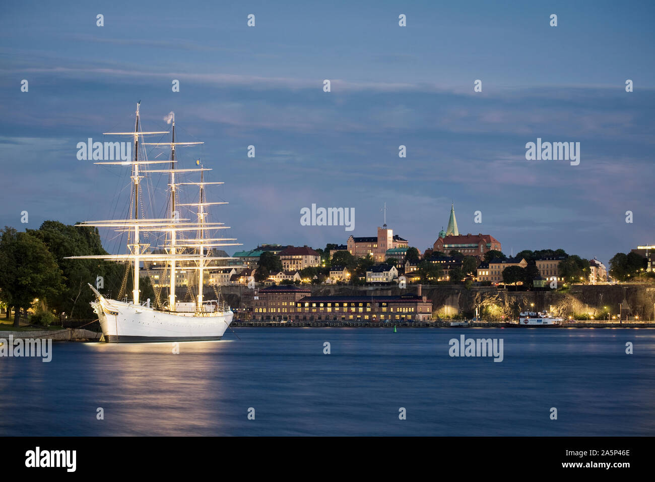 Sailboat in quay Stock Photo - Alamy